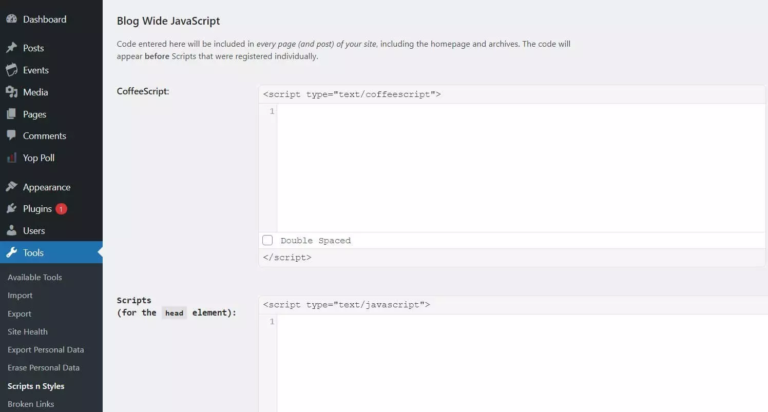 Wordpress Ajouter Du Javascript Dans Des Pages Ionos